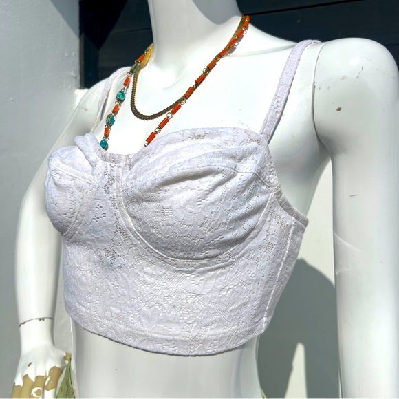 K.C. Cooper | Tops | 8s Angel White Lace Bra Top | Poshmark